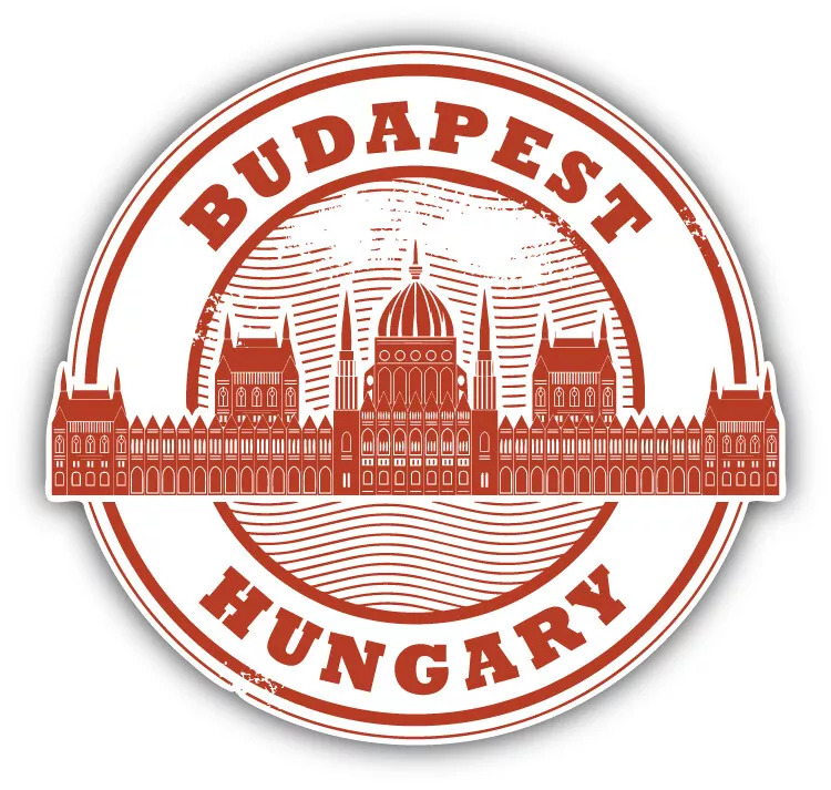KIRA Budapest Hungary Grunge Travel Stamp Car Bumper Sticker Decal Gift ...