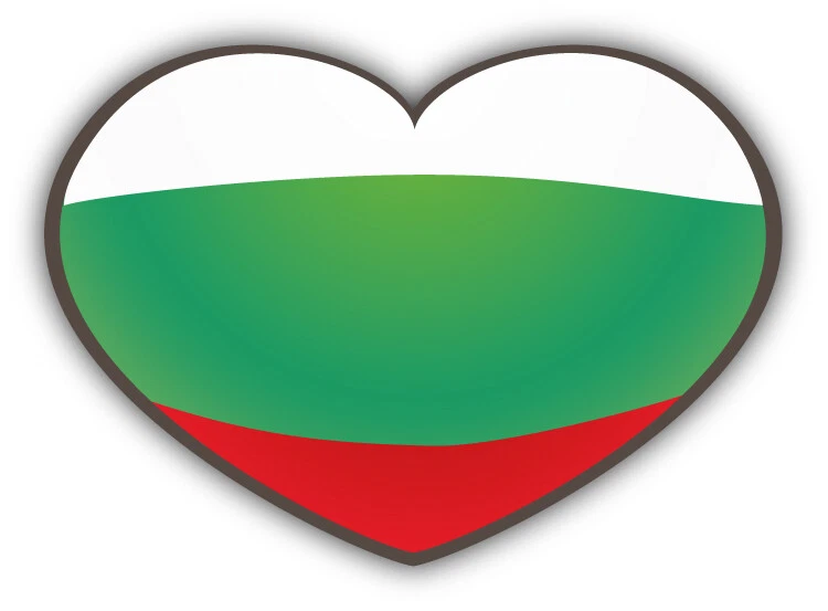 KIRA Bulgaria Glossy Heart Flag Car Bumper Sticker Decal Gift for you ...