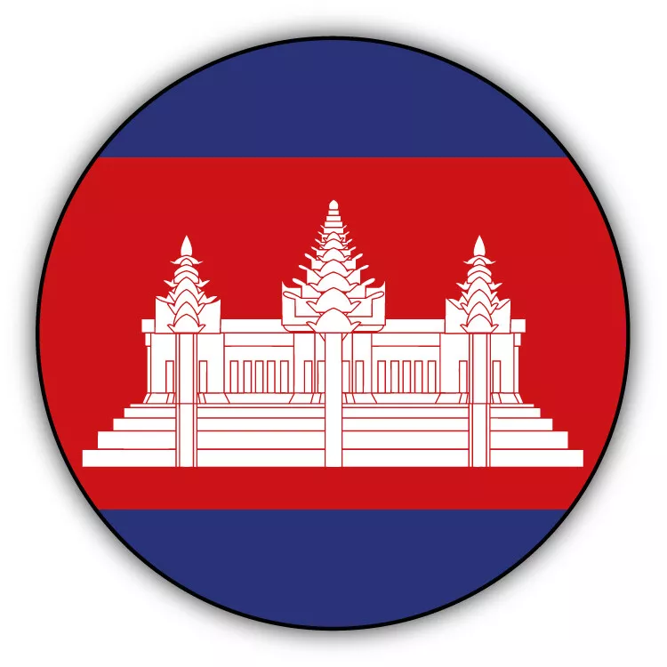 KIRA Cambodia Round Flag Car Bumper Sticker Decal Gift for you ...