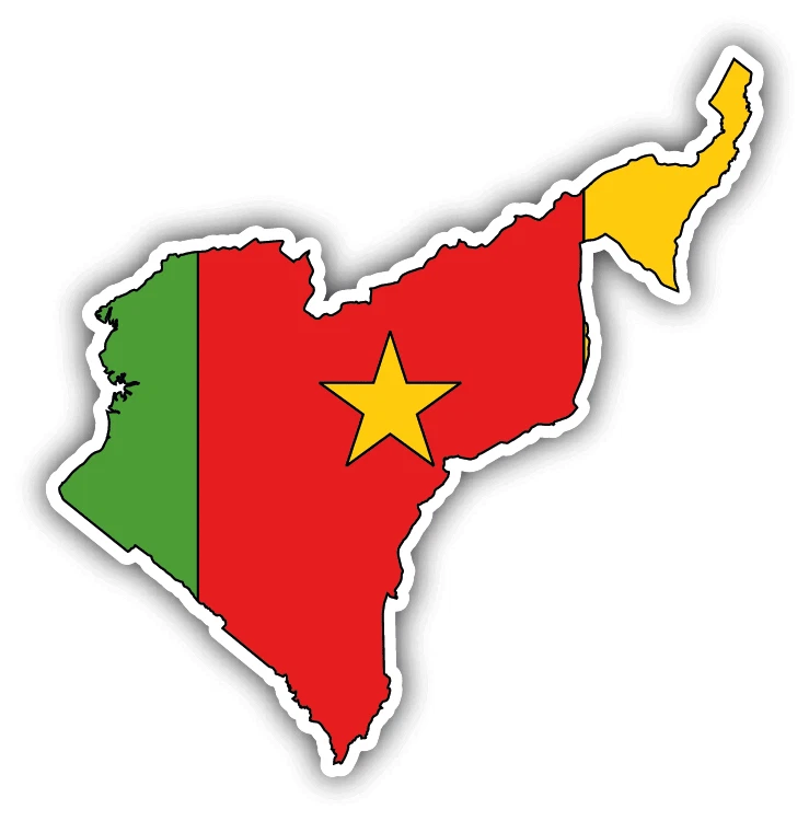 KIRA Cameroon Map Flag Car Bumper Sticker Decal Gift for you ...
