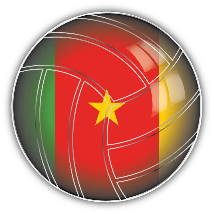 KIRA Cameroon Volleyball World Flag Car Bumper Sticker Decal Gift for ...