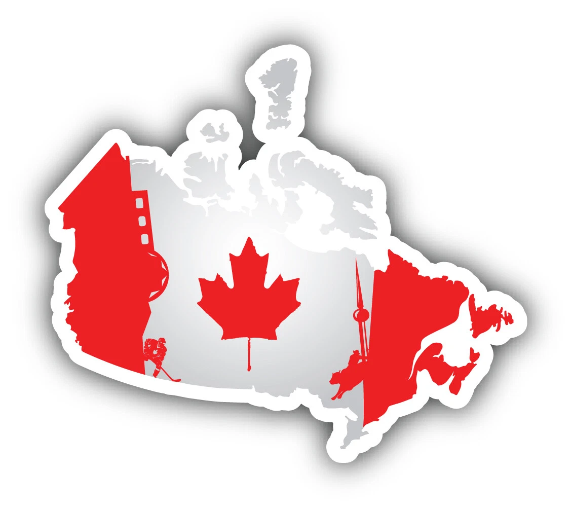 KIRA Canada Flag Carves Map Vinyl Sticker Car Bumper Decal Gift for you ...