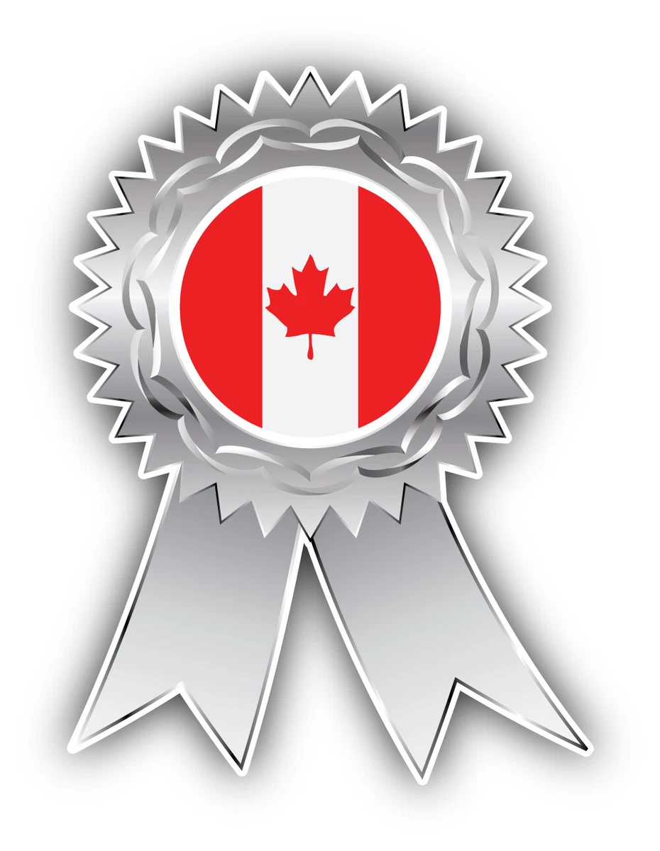 KIRA Canada Flag Silver Medal Vinyl Sticker Car Bumper Decal Gift for ...