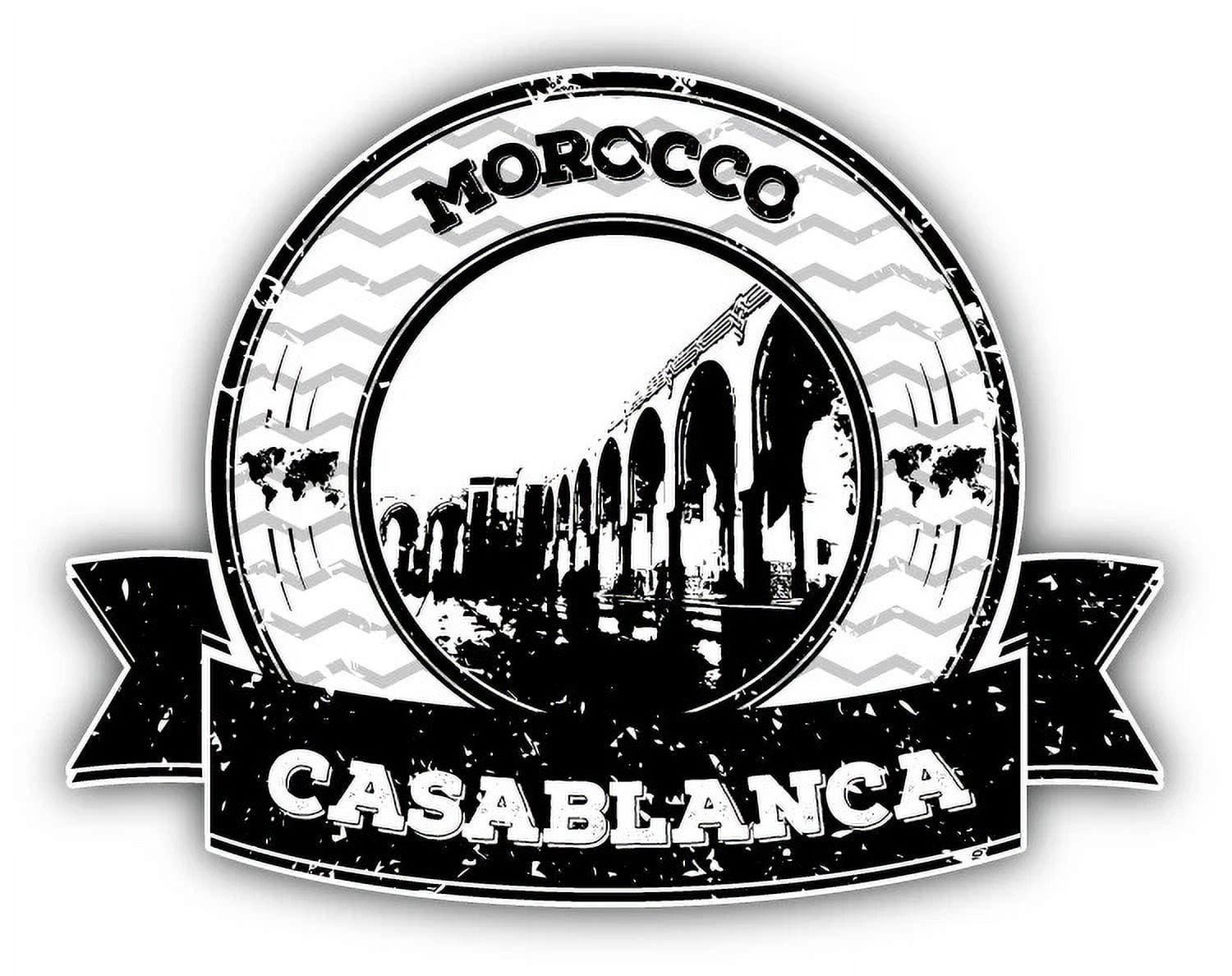 KIRA Casablanca Morocco Grunge Rubber Stamp Travel Car Bumper Sticker ...