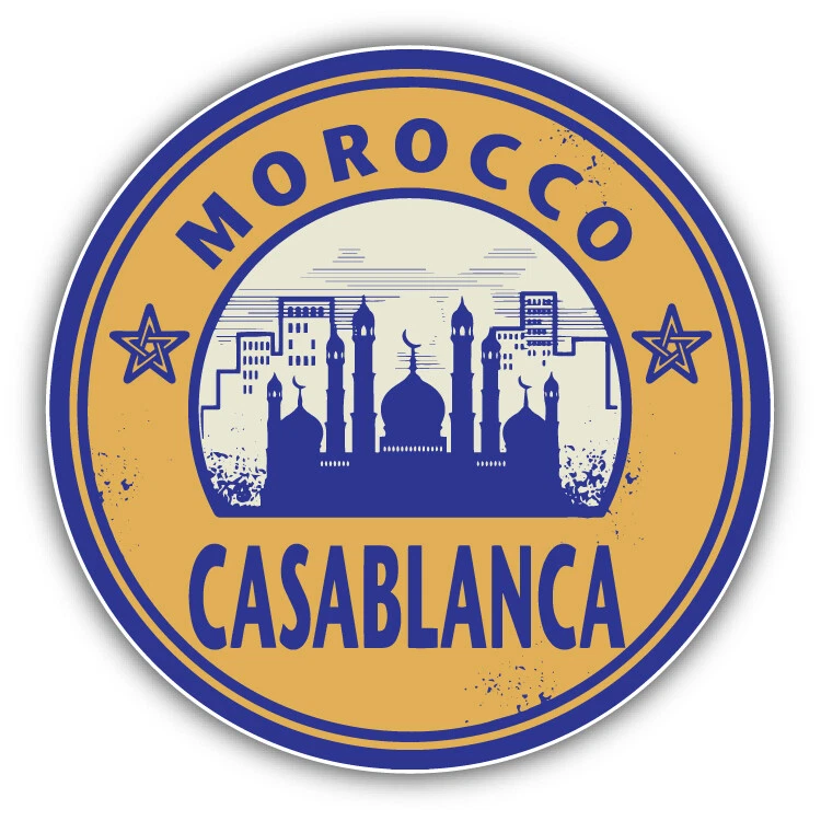 KIRA Casablanca Morocco Grunge Vintage Travel Stamp Car Bumper Sticker ...