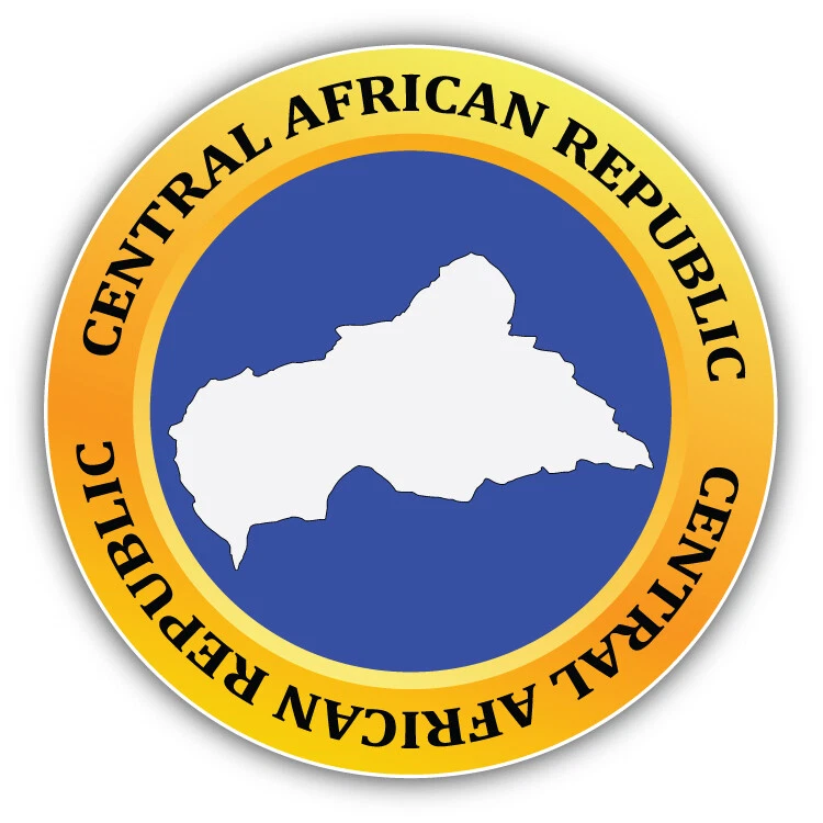 KIRA Central African Republic Map Label Car Bumper Sticker Decal Gift ...