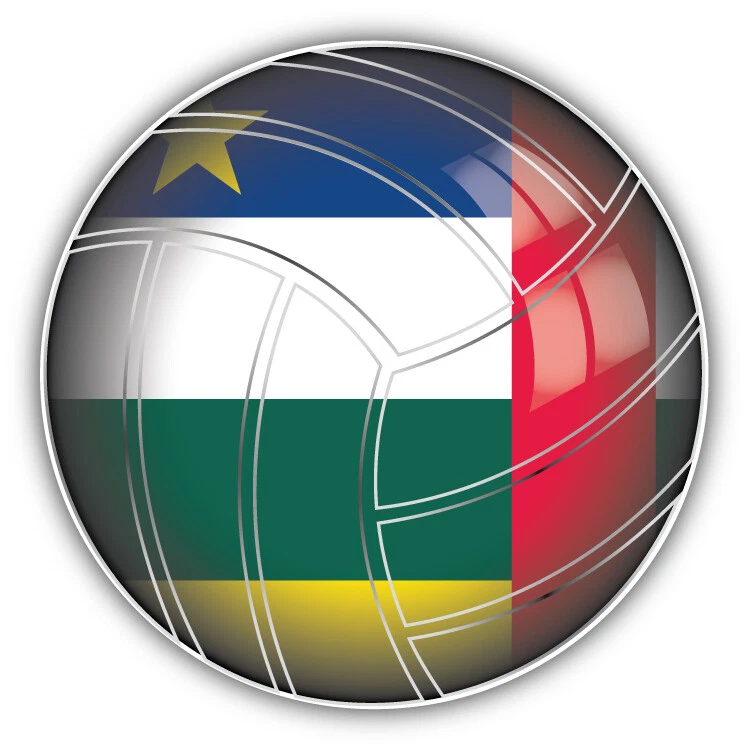 KIRA Central African Republic Volleyball World Flag Car Bumper Sticker ...