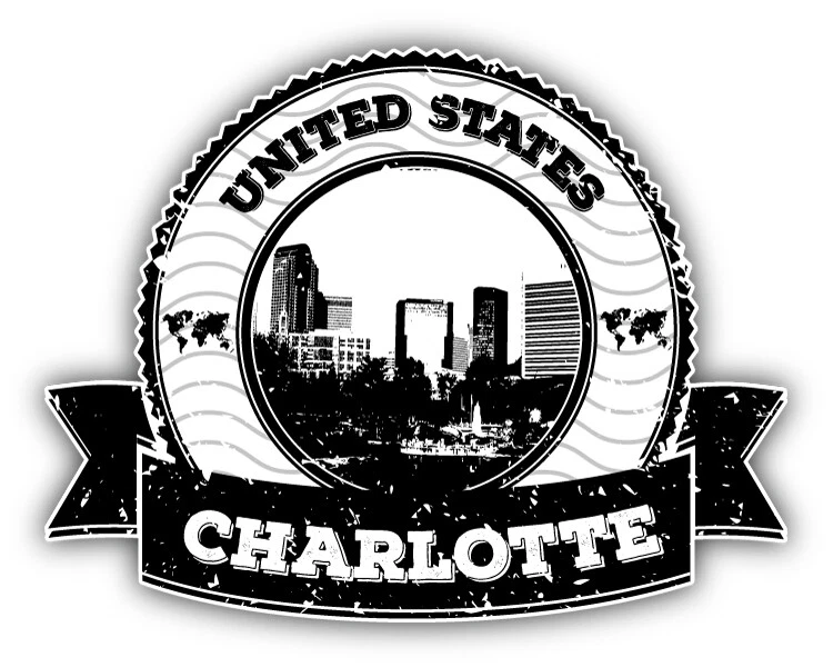 KIRA Charlotte United States Grunge Rubber Stamp Travel Car Bumper ...