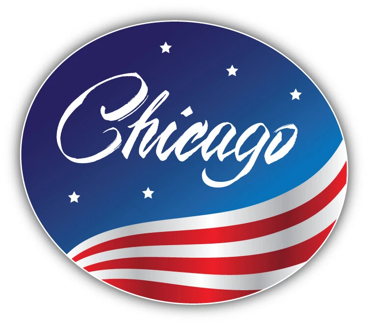 KIRA Chicago City USA Flag Car Bumper Sticker Decal Gift for you ...