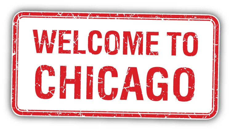 KIRA Chicago City USA Grunge Welcome Stamp Car Bumper Sticker Decal ...