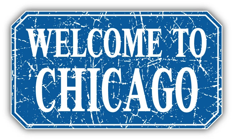 KIRA Chicago Grunge Travel Welcome Stamp Car Bumper Sticker Decal Gift ...