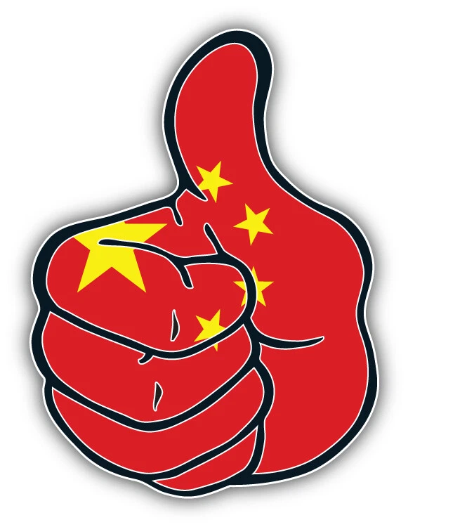KIRA China Flag Thumb Judgment Up Positive Car Bumper Sticker Decal ...