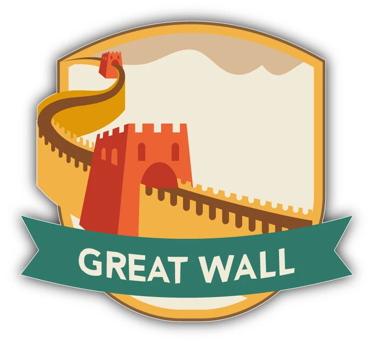 KIRA China Great Wall World City Travel Label Badge Car Bumper Sticker ...