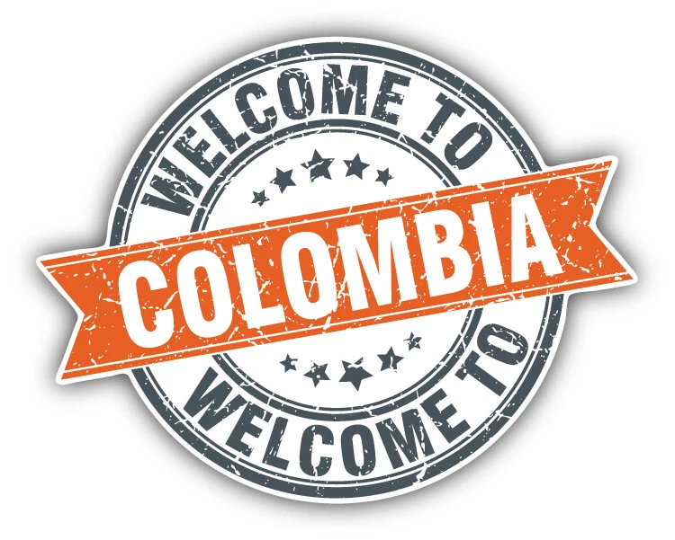KIRA Colombia Grunge Welcome Stamp Car Bumper Sticker Decal Gift for ...