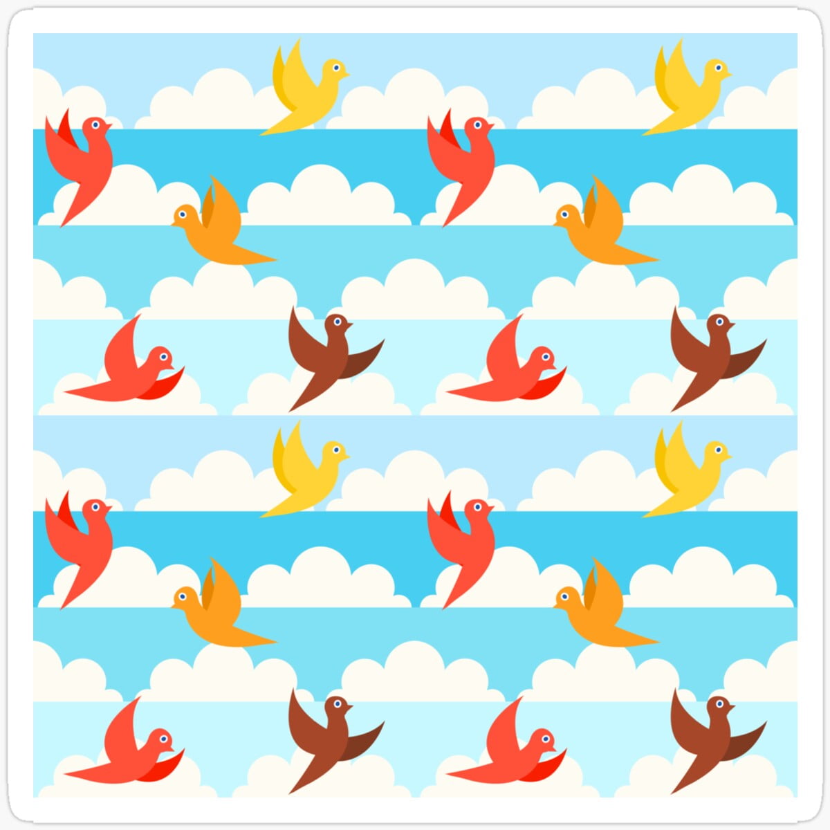 KIRA Colorful Birds In The Clouds Sticker Birthday Gifts - Decorative ...