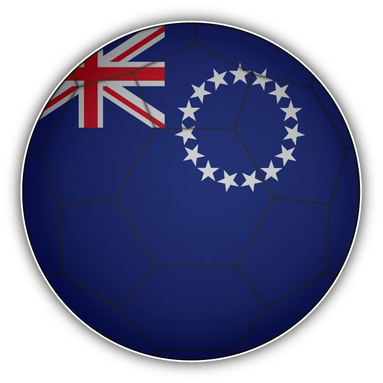 KIRA Cook Islands Flag Soccer Ball Car Bumper Sticker Decal Gift for ...