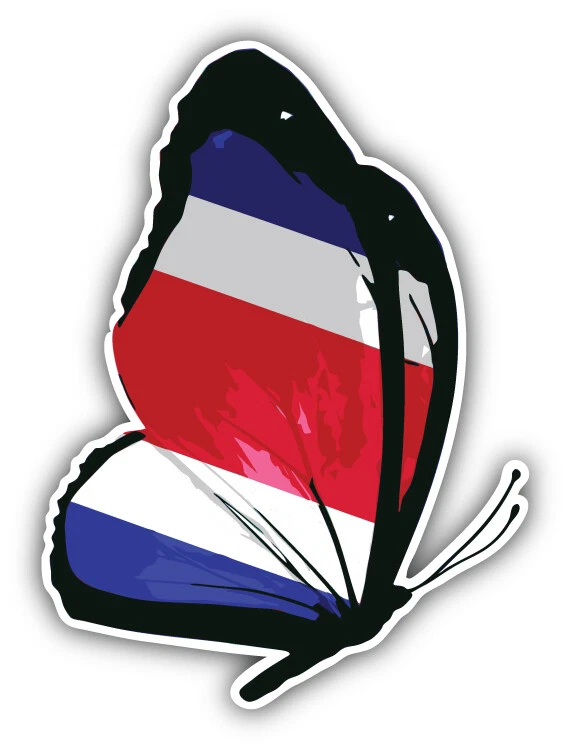KIRA Costa Rica Flag Butterfly Car Bumper Sticker Decal Gift for you ...