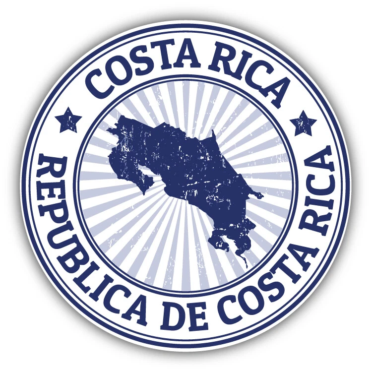 KIRA Costa Rica Map Grunge Stamp Car Bumper Sticker Decal Gift for you ...