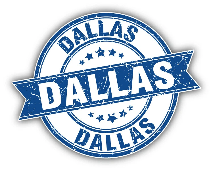 KIRA Dallas Grunge Rubber Travel Stamp Car Bumper Sticker Decal Gift ...