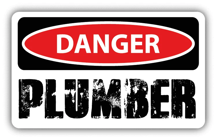KIRA Danger Plumber Slogan Sign Car Bumper Sticker Decal Gift for you ...