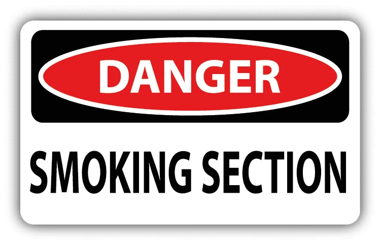 KIRA Danger Smoking Section Slogan Sign Car Bumper Sticker Decal Gift ...