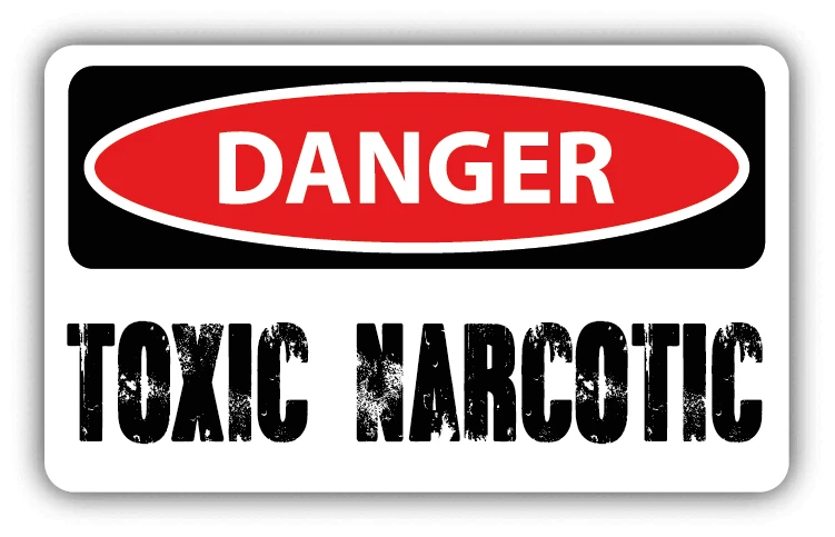 KIRA Danger Toxic Narcotic Slogan Sign Car Bumper Sticker Decal Gift ...