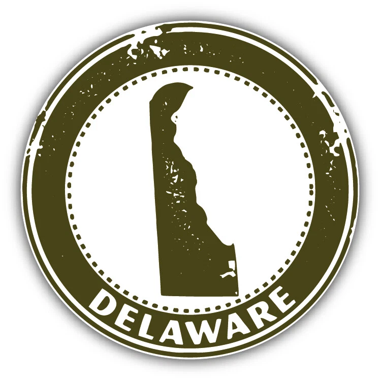 KIRA Delaware USA State Grunge Map Stamp Car Bumper Sticker Decal Gift ...