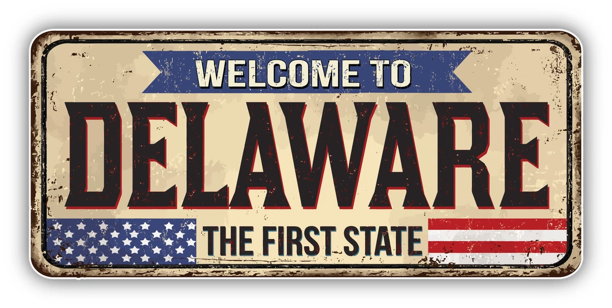 KIRA Delaware USA State Grunge Retro Vinyl Sticker Decal Gift for you ...