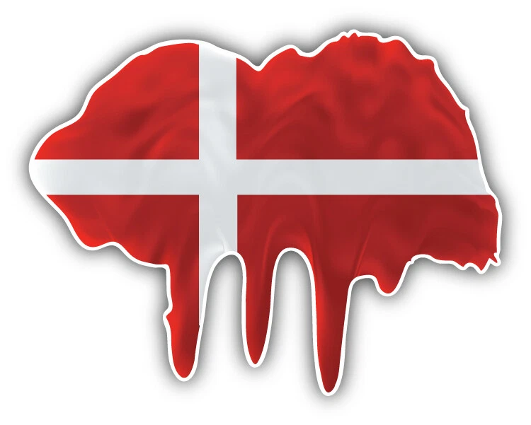 KIRA Denmark Flag Blot Car Bumper Sticker Decal Gift for you ...