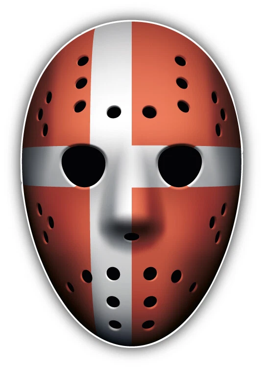 KIRA Denmark Flag Ice Hockey Goalie Mask Car Bumper Sticker Decal Gift ...