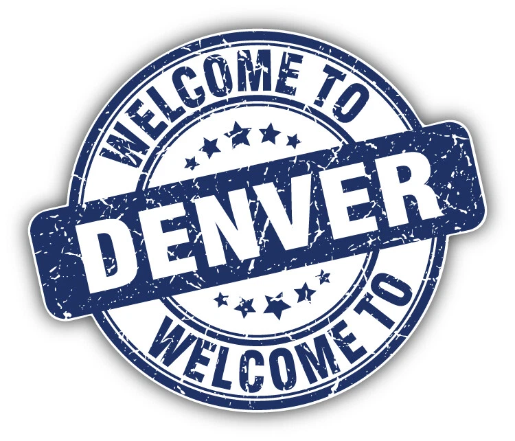 KIRA Denver Grunge Welcome Travel Stamp Car Bumper Sticker Decal Gift ...