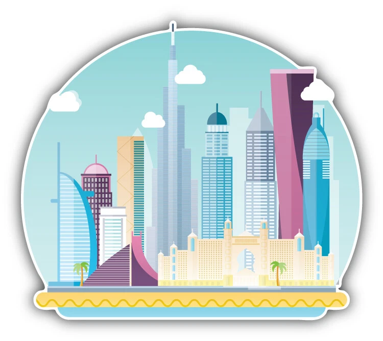 KIRA Dubai City View Car Bumper Sticker Decal Gift for you - Decorative ...