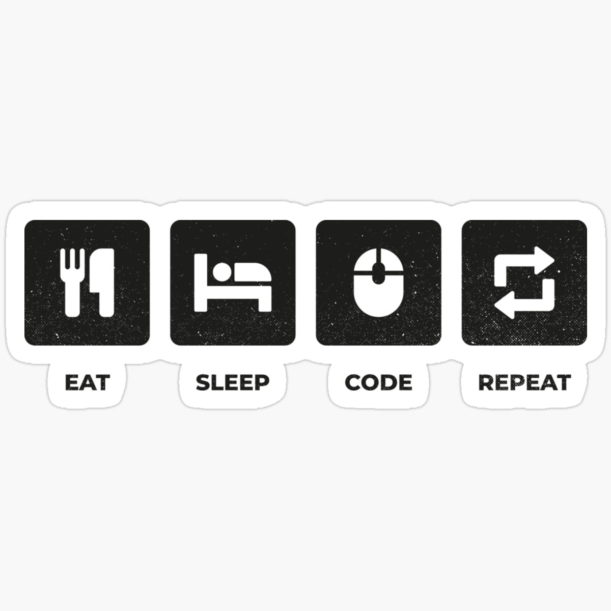 KIRA Eat Sleep Code Repeat Sticker Birthday Gifts - Decorative Laptop ...
