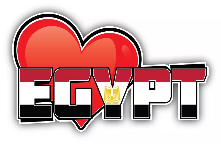 KIRA Egypt Art Heart Flag Travel Slogan Car Bumper Sticker Decal Gift for you - Decorative ...