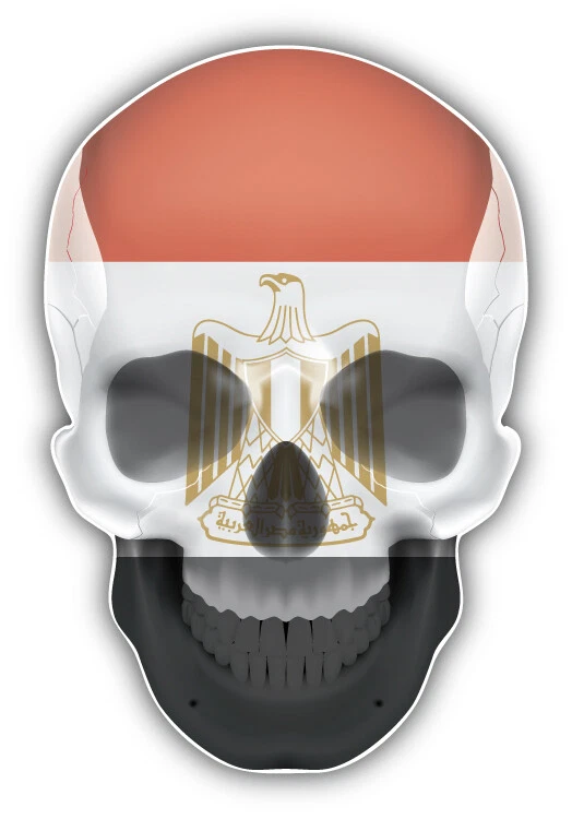 KIRA Egypt Flag Human Skull Car Bumper Sticker Decal Gift for you ...