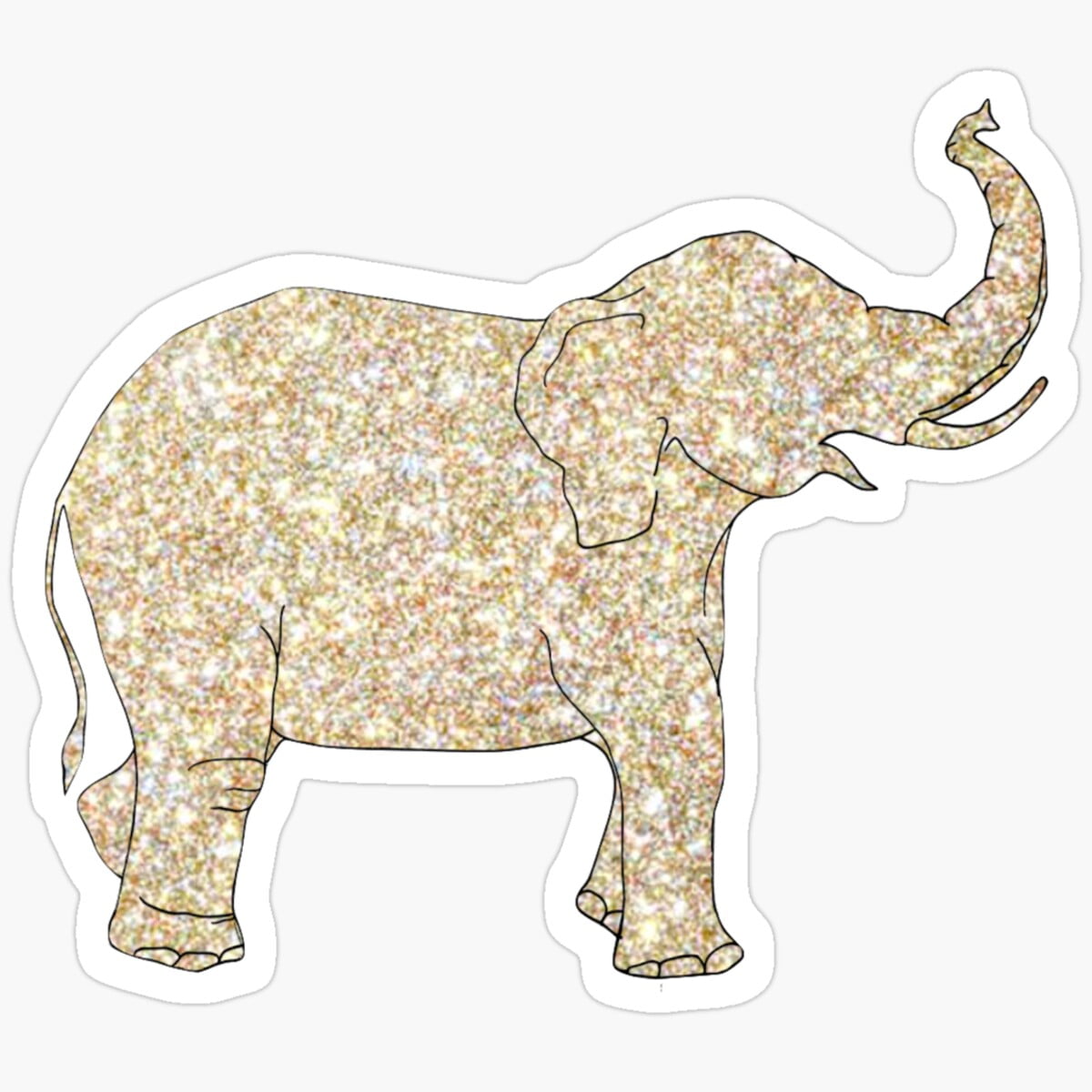 KIRA Elephant Design With Gold Glitter Sticker Birthday Gifts ...