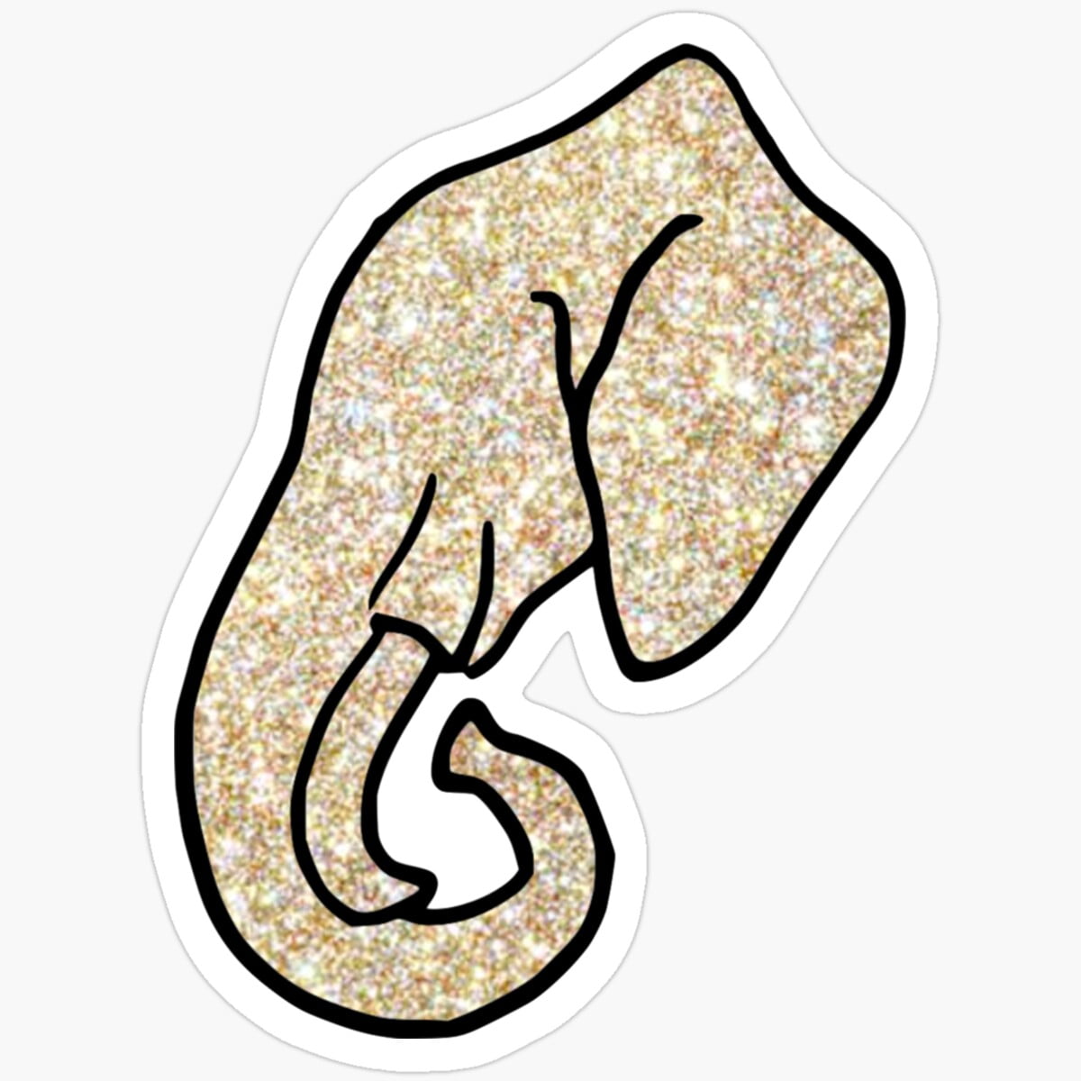 KIRA Elephant Design With Gold Glitter Sticker Birthday Gifts ...