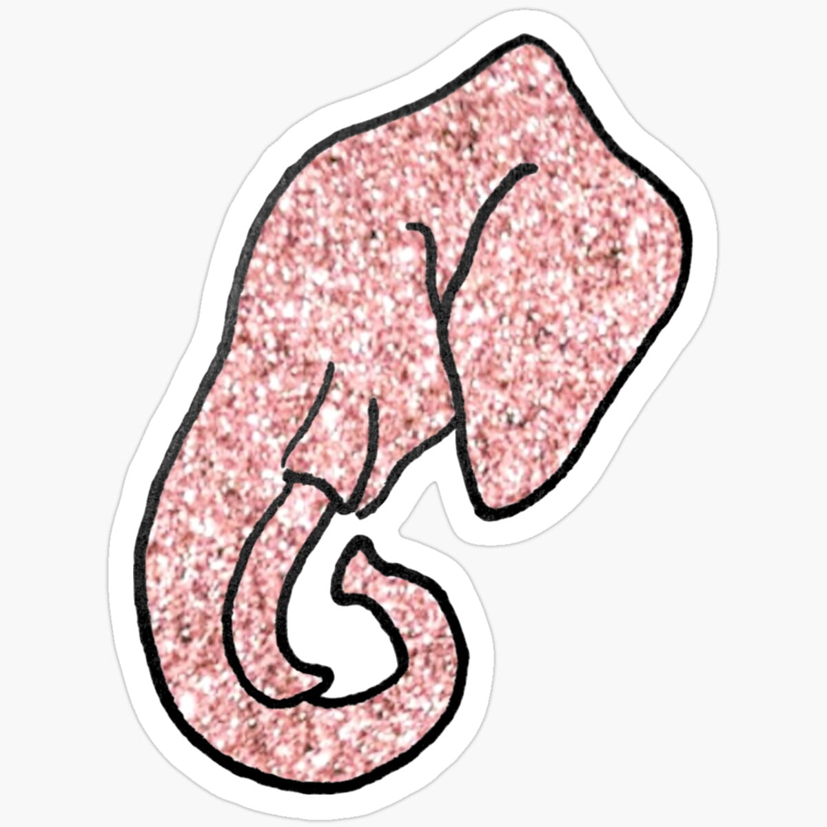 KIRA Elephant Design With Pink Glitter Sticker Birthday Gifts ...