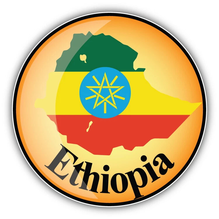 KIRA Ethiopia Map Flag Label Car Bumper Sticker Decal Gift for you ...