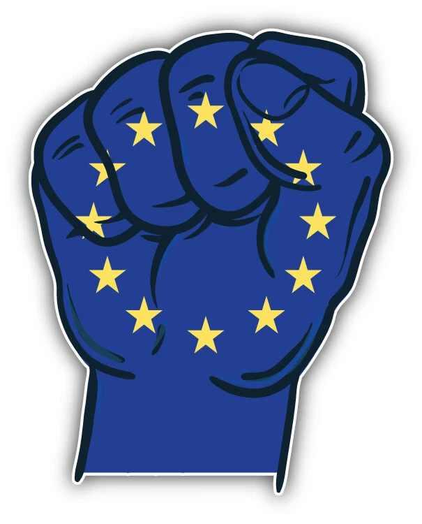 KIRA European Union World Flag Fist Car Bumper Sticker Decal Gift for ...