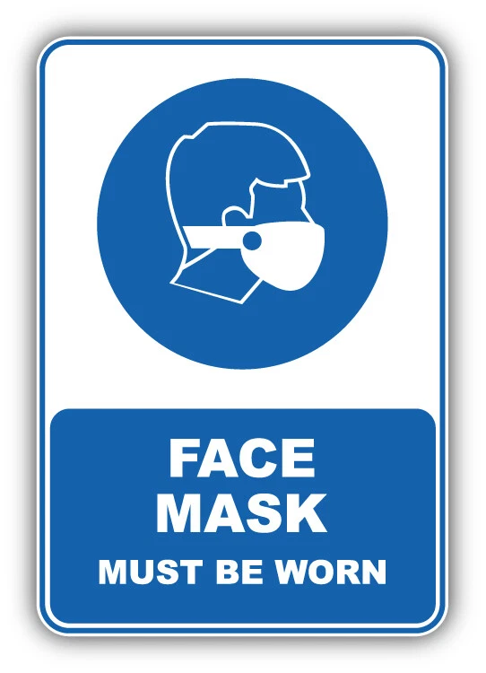 KIRA Face Mask Must Be Worn Mandatory Sign Car Bumper Sticker Decal ...