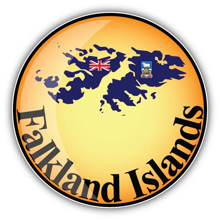 KIRA Falkland Islands Map Flag Label Car Bumper Sticker Decal Gift for ...