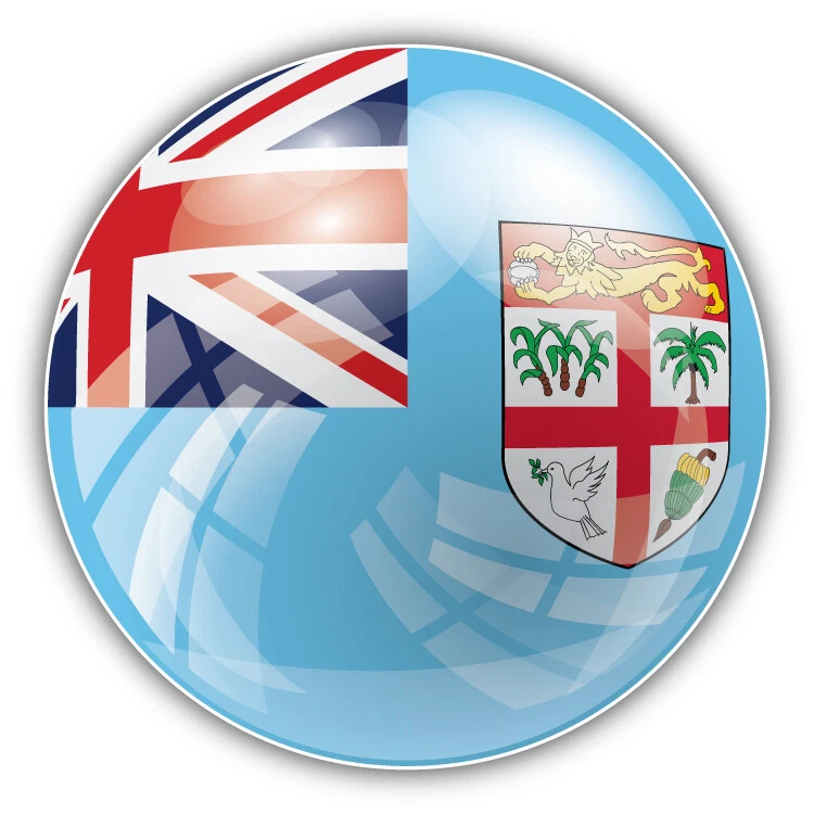 KIRA Fiji Flag Glossy Car Bumper Sticker Decal Gift for you ...