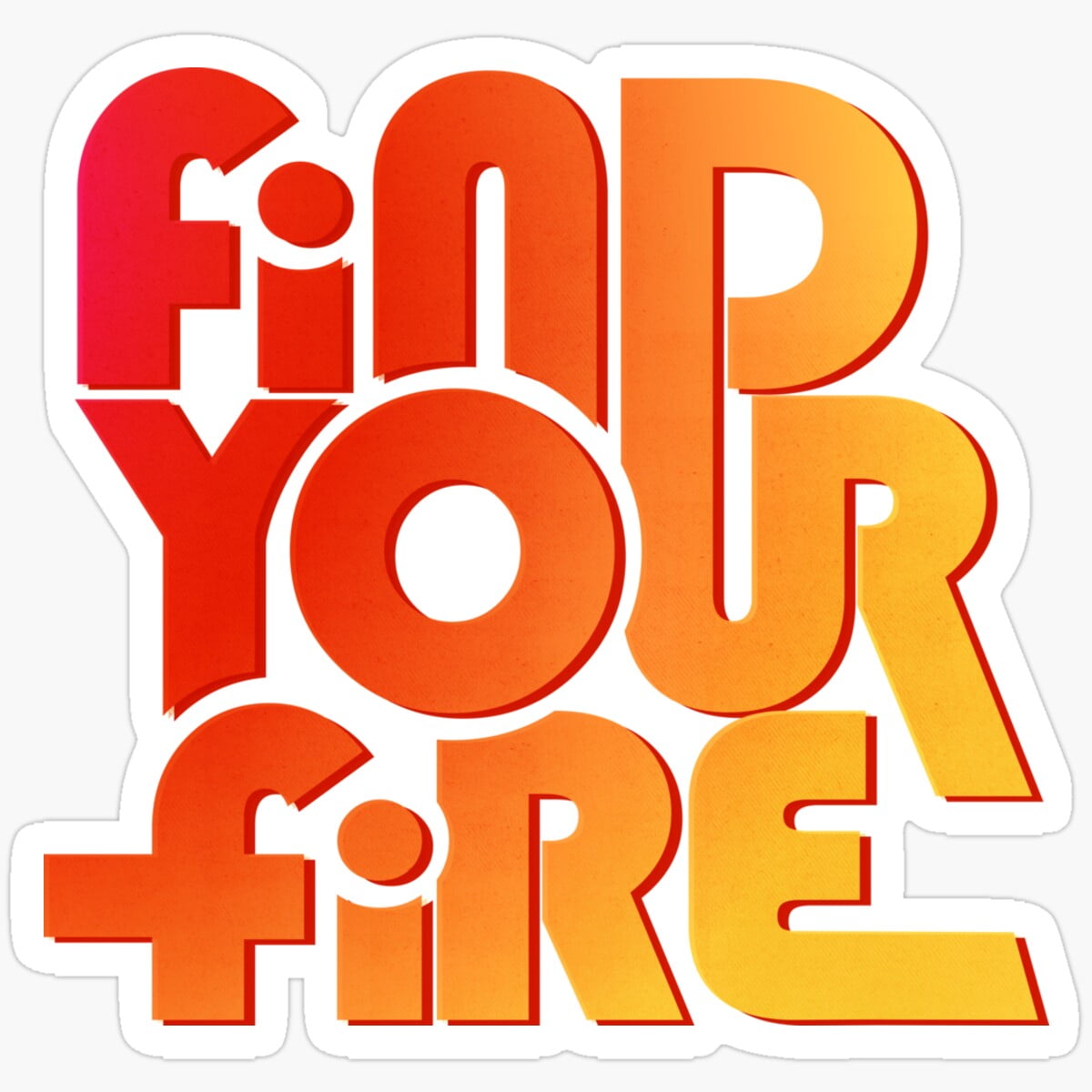 KIRA Find Your Fire Text Glossy Sticker Birthday Gifts - Decorative ...