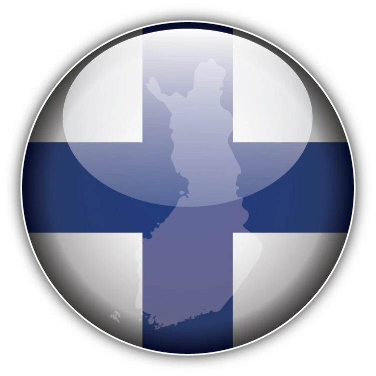 KIRA Finland Map Flag Glossy Label Car Bumper Sticker Decal Gift for ...