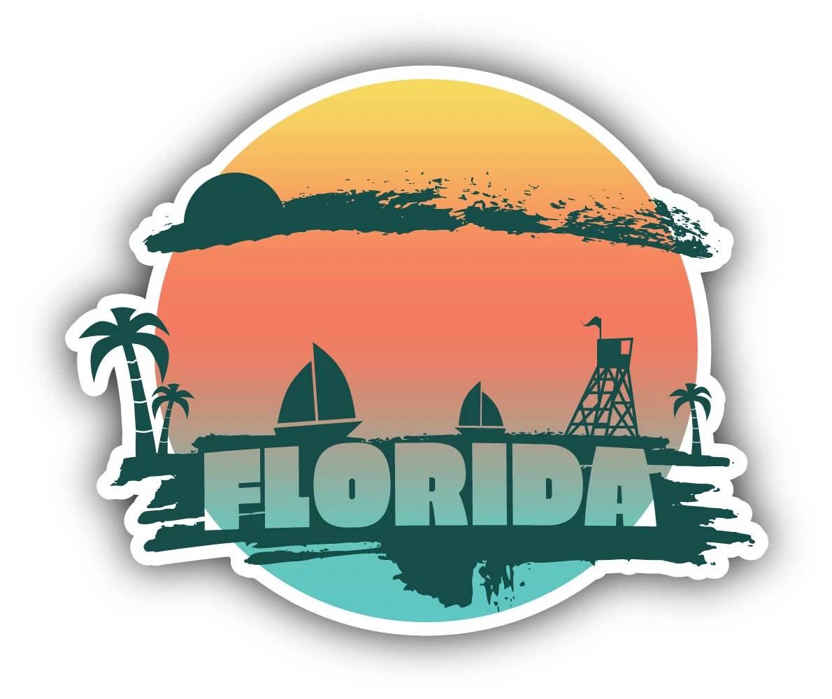 KIRA Florida USA State America Travel Vinyl Sticker Car Bumper Decal ...