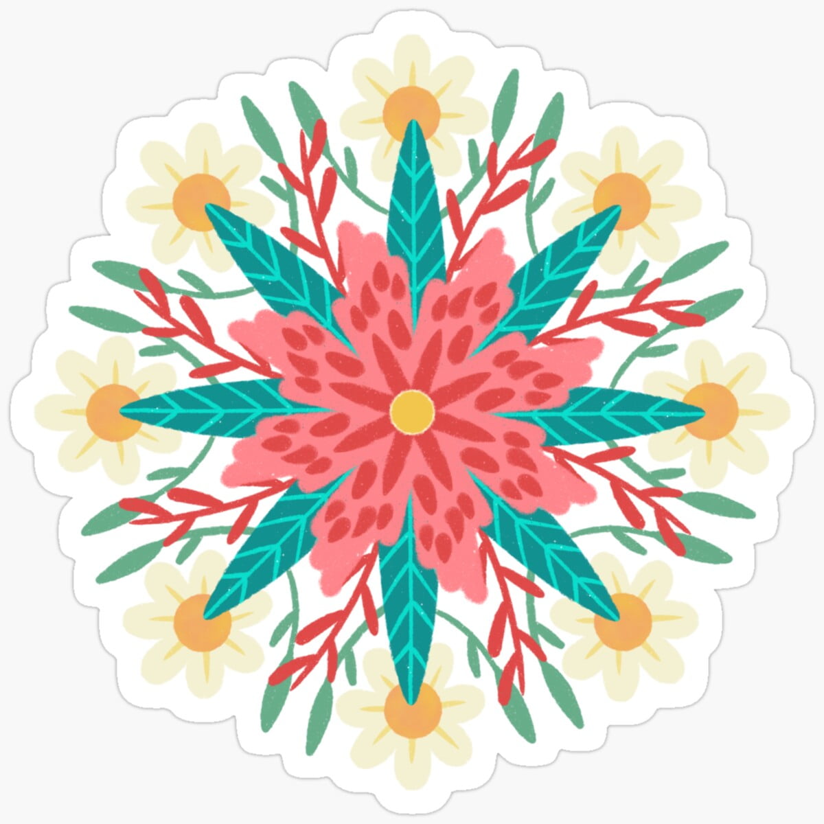 KIRA Flower Mandala 5-Turquoise Sticker Birthday Gifts - Decorative ...