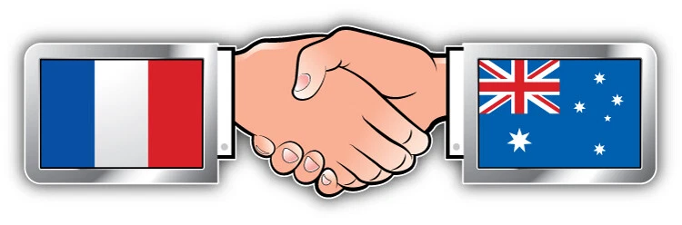 KIRA France Australia Hand Shaking Flags Car Bumper Sticker Decal Gift ...