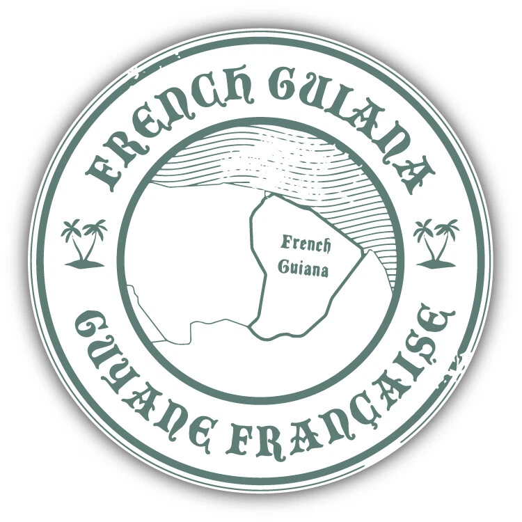 KIRA French Guiana Map Grunge Stamp Car Bumper Sticker Decal Gift for ...