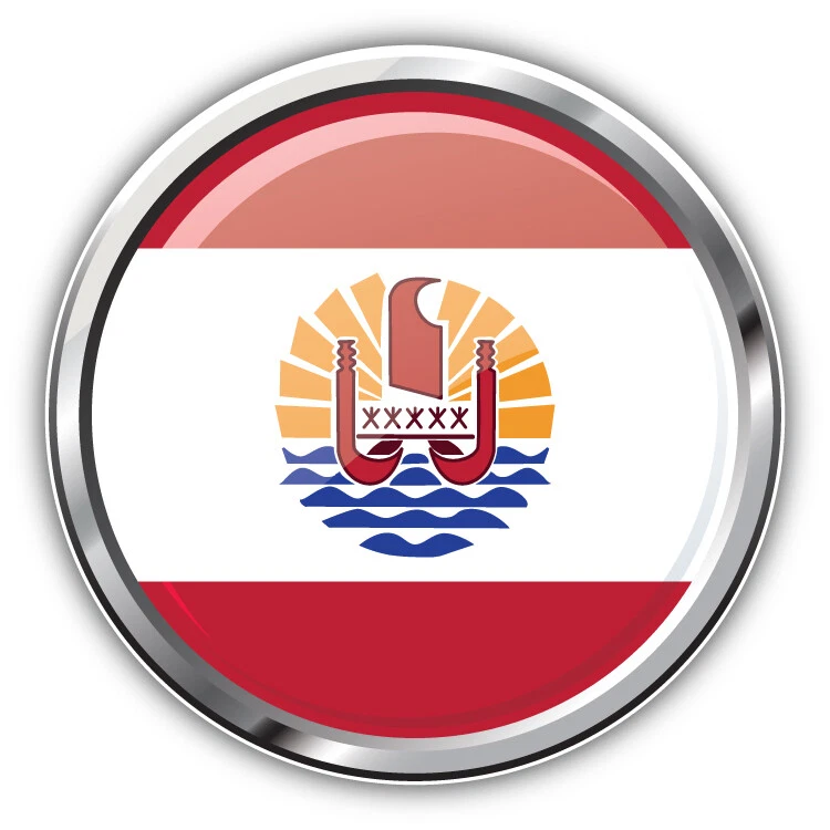 KIRA French Polynesia Glossy Flag Label Car Bumper Sticker Decal Gift ...